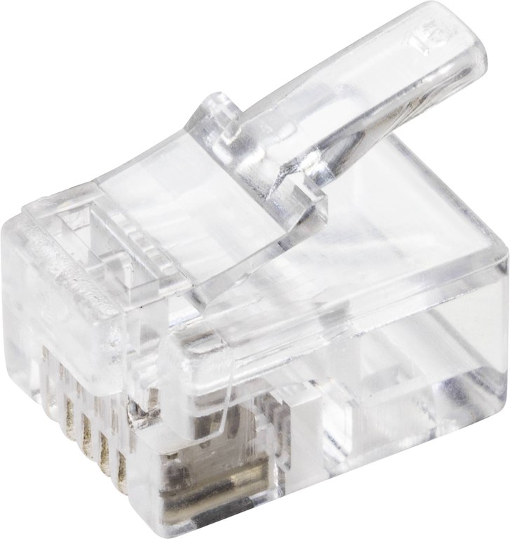 Tru Components RJ 12 konektor TC-9202512 ravni muski konektor broj polova 6P6C transparentan 5 kom