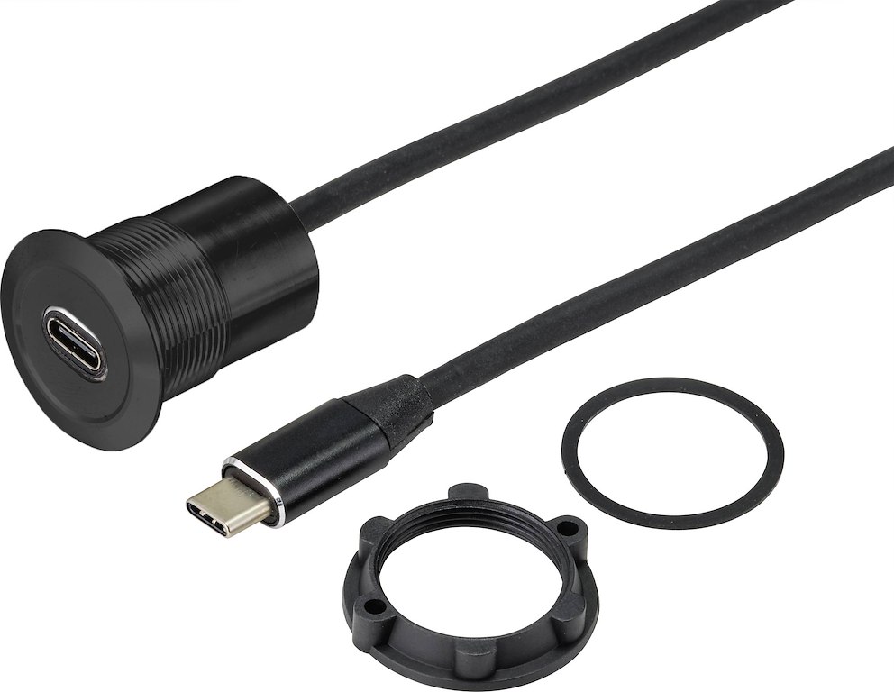 Zenski konektor za ugradnju USB-34-BK Debljina ploce: 1-10 mm TC-9534348 Tru Componentsad