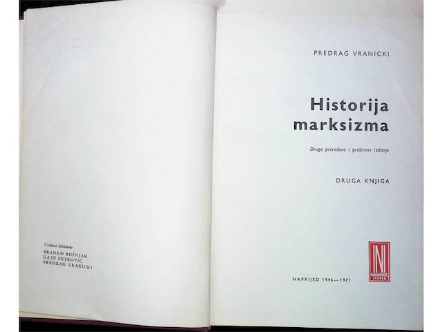 Predrag Vranicki ➡️ Historija marksizma➡️II knj.➡️