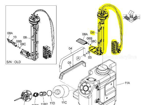 UNIT;UREA YA00074704 YA00047392 drugi rezervni deo izduvnog sistema za Hitachi bagera