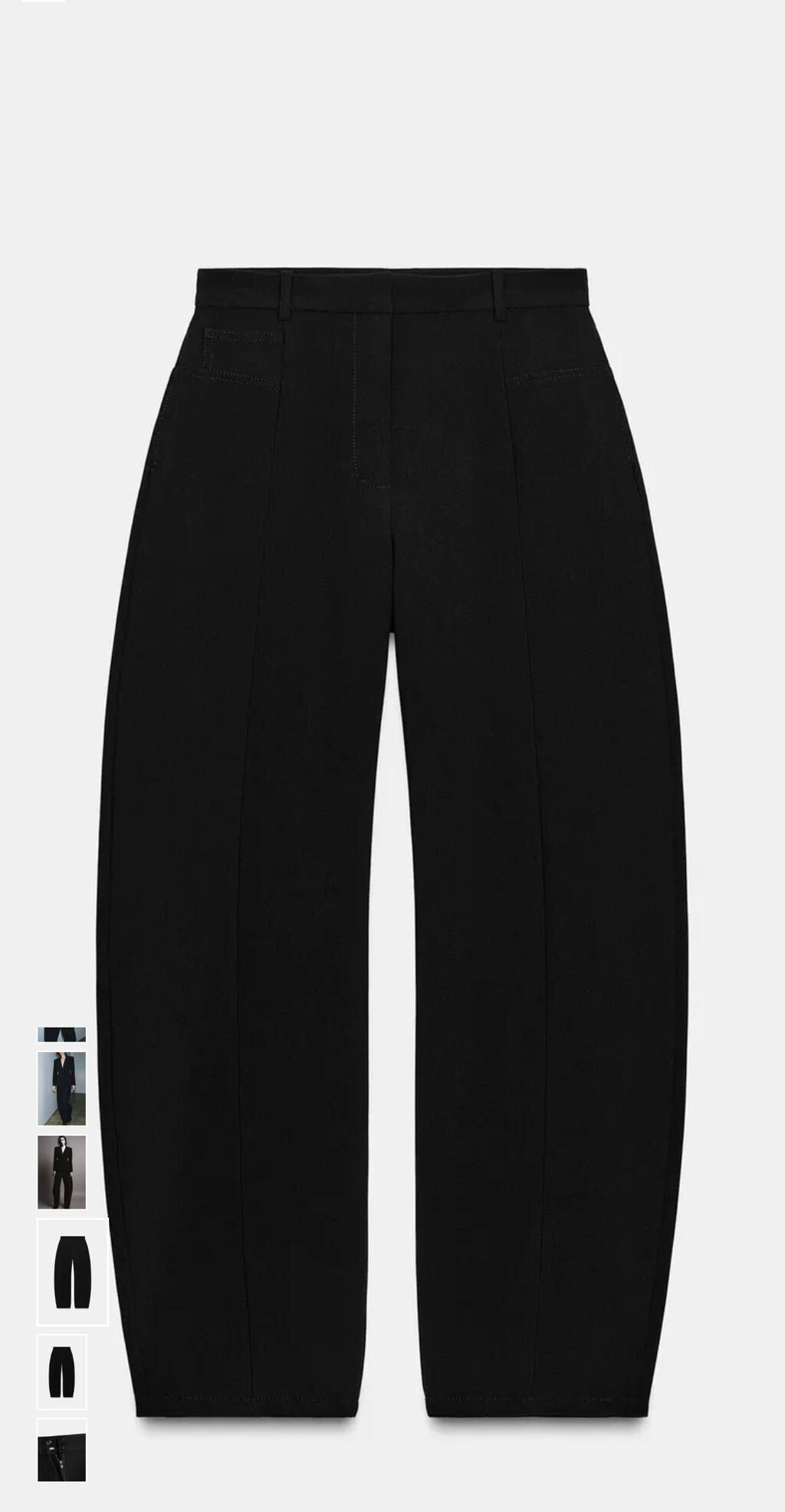 Zara pantalone XS, crna boja - Pantalone: duboki struk sa petljama za