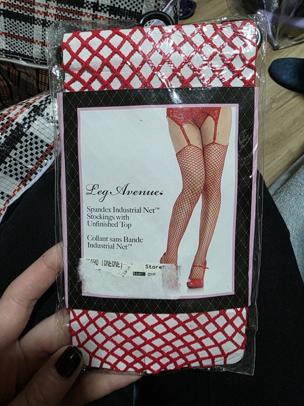 Leg Avenue mrežaste samostojeće čarape – Spandex Industrial Net, bez