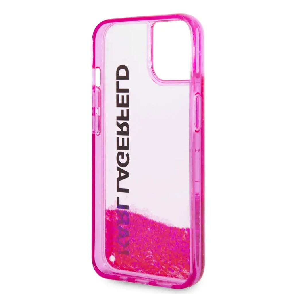Maska Karl Lagerfeld Hc Liquid Glitter Elong za iPhone 11 6.1 pink (