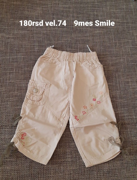 Dečije pantalone Smile – veličina 74 (oko 9 meseci) - Boja: svetlo