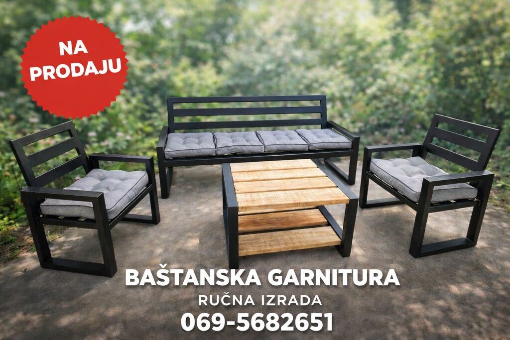 Baštenska garnitura – ručna izrada Komplet sadrži: - 2 dvoseda sa