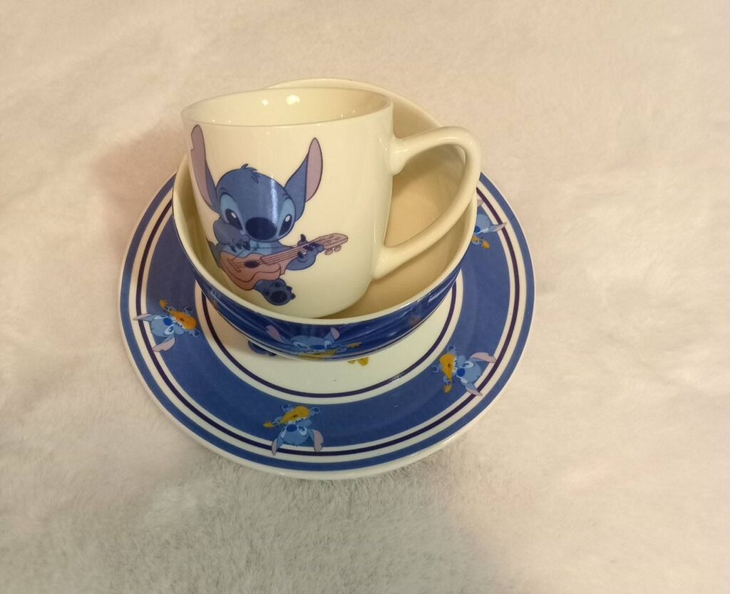    Preslatki keramički trodelni setovi za najmlađe    Šolja + tanjirić +