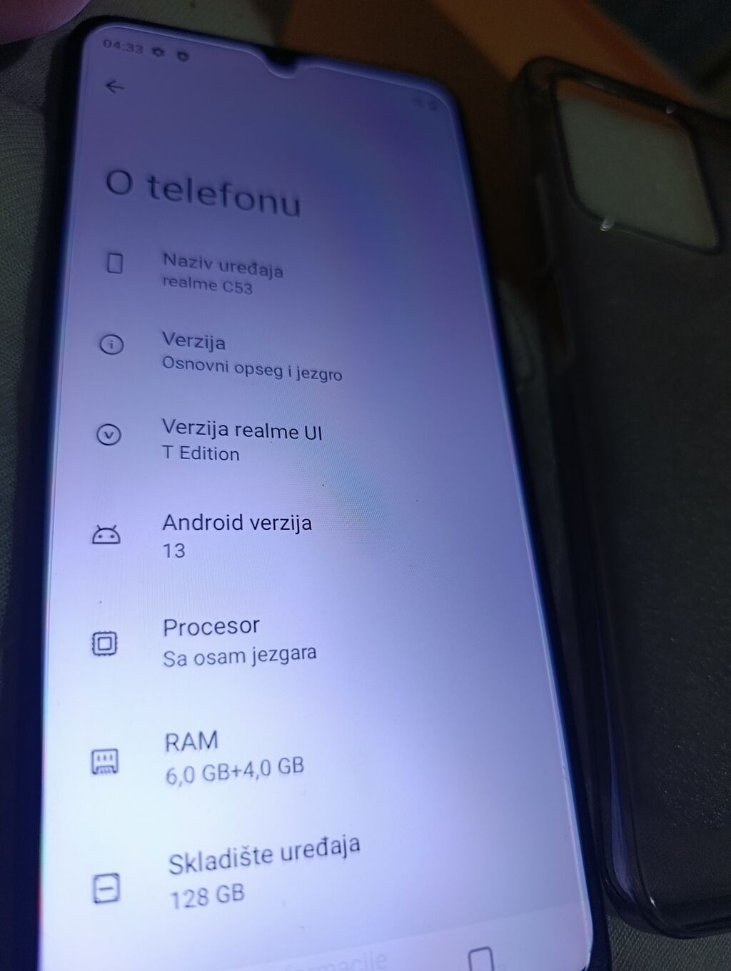 Realme C53 – T Edition, Android 13 Ključne specifikacije: - Memorija