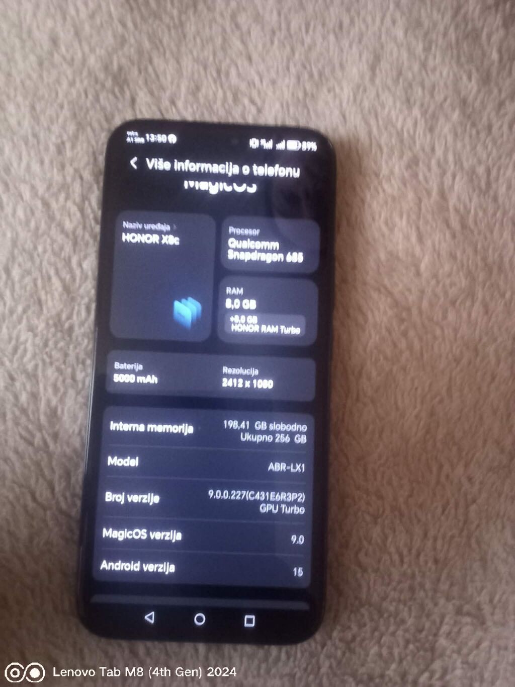 HONOR X8c – pametni telefon Glavne specifikacije (prema prikazu u