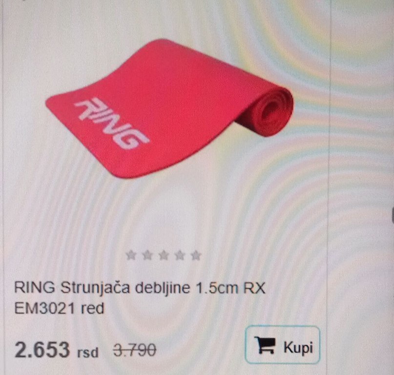 RING strunjača RX EM3021, debljina 1,5 cm – crvena. Nekoriscena, cena
