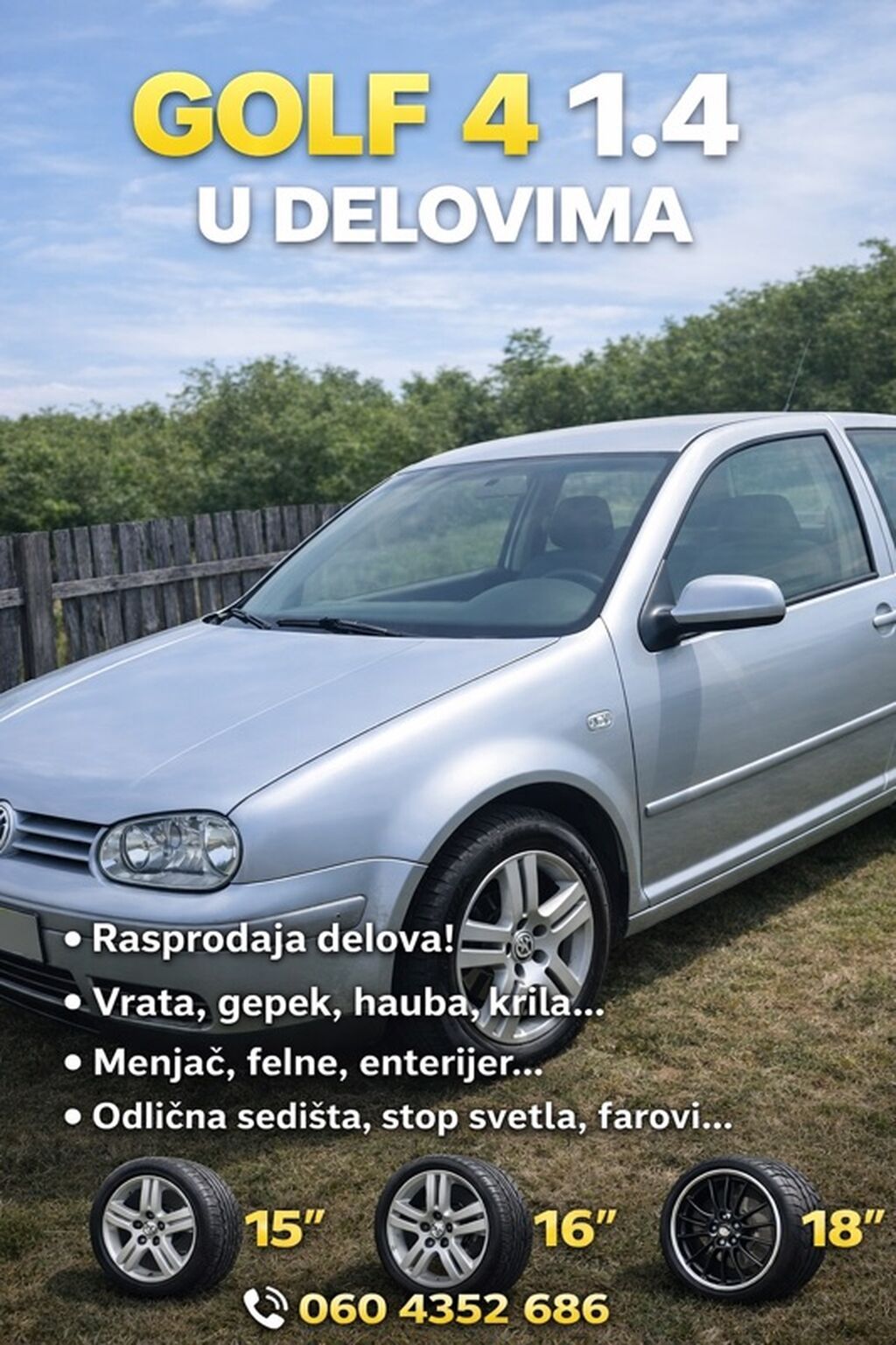 Golf 4 1.4 – u delovima - Rasprodaja delova za VW Golf IV 1.4 -