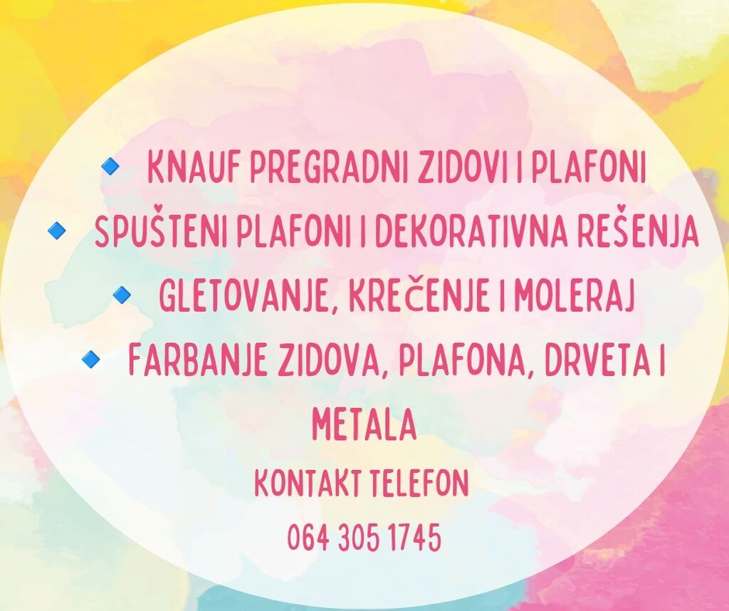 Usluge gips-kartonskih i molerskih radova - Izrada Knauf pregradnih