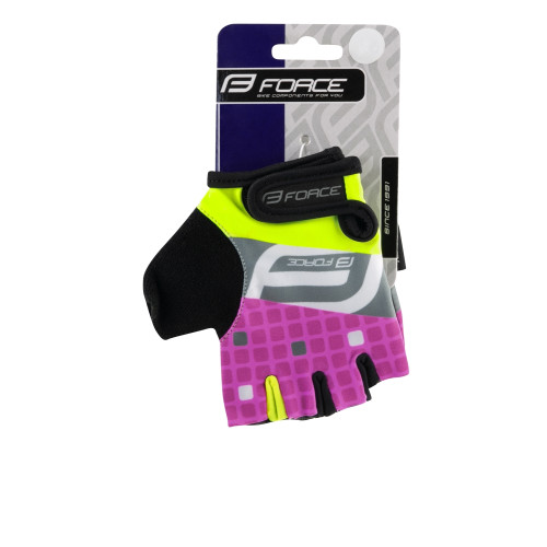 RUKAVICE DEČIJE FORCE SQUARE fluo-roze