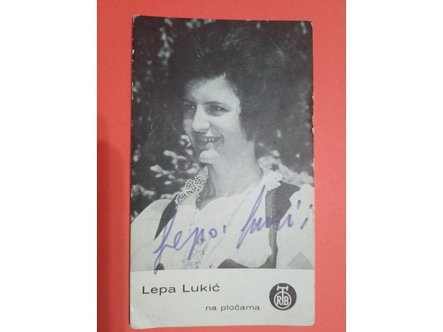 LEPA LUKIĆ -PROMO KARTA SA AUTOGRAMOM