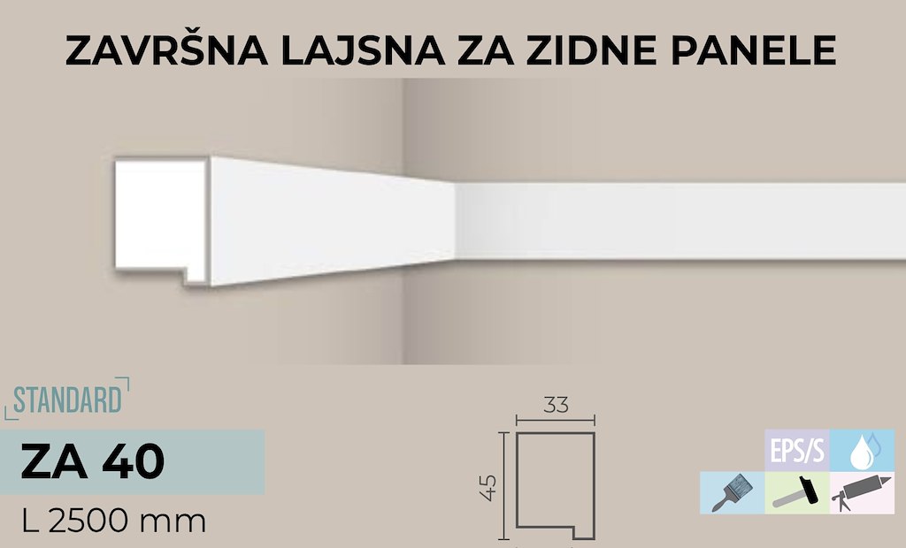 Lajsna za zidne panele ZA 40