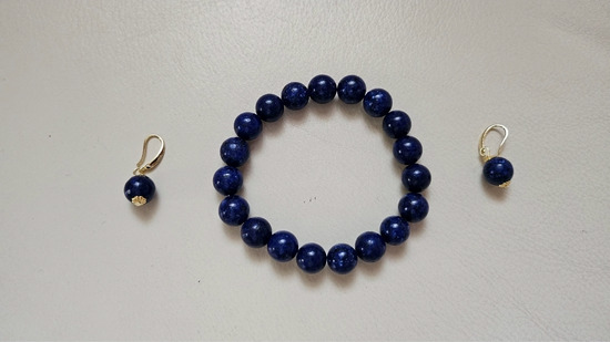 Lapis lazuli set narukvica i minđuše, novo