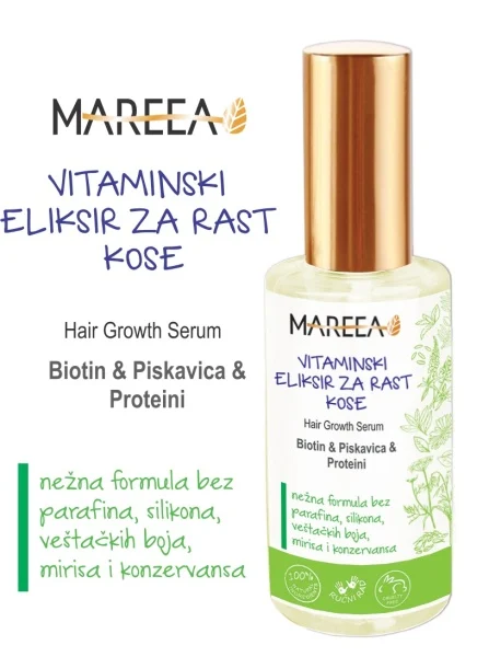 VITAMINSKI ELIKSIR ZA RAST KOSE Biotin & Piskavica & Proteini 100ML