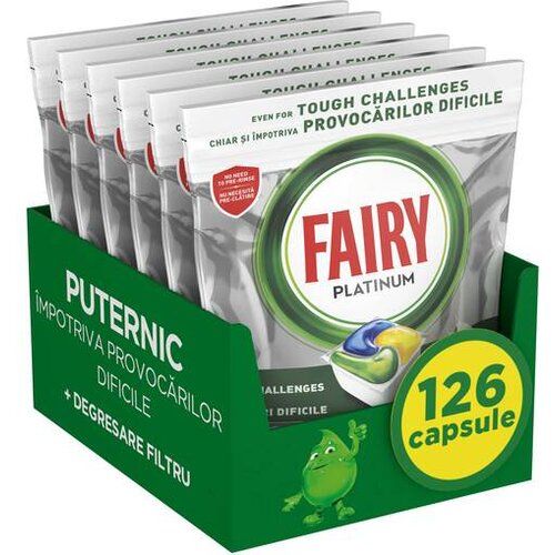 Fairy Platinum kapsule za mašinsko pranje posuđa paket 126 komada XXL