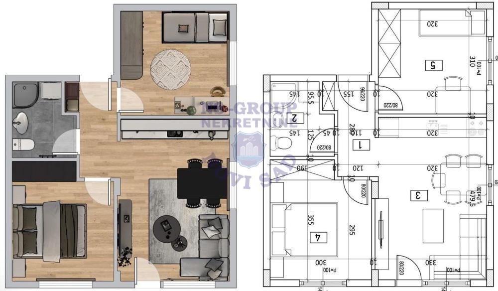 Trosoban stan na prodaju, 43m2, 74.910€