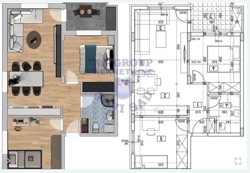 Trosoban stan na prodaju, 54m2, 110.670€