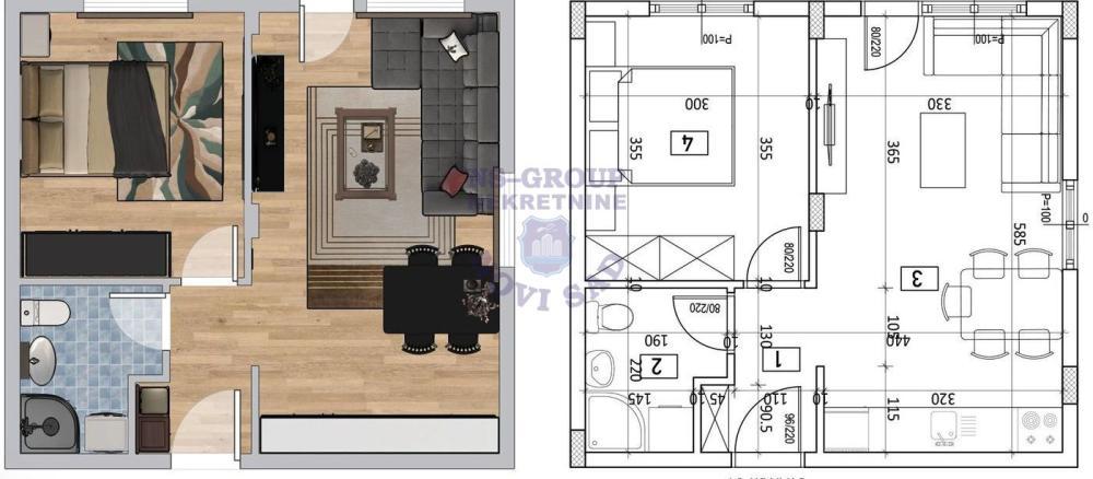 Dvosoban stan na prodaju, 36m2, 63.550€