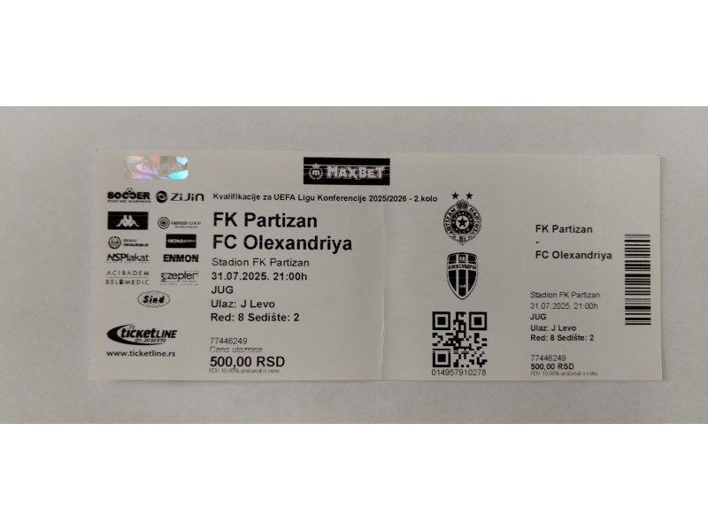 FK PARTIZAN VS FC OLEXANDRIJA