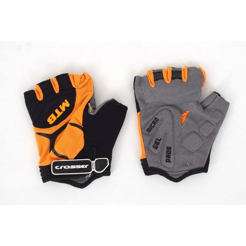 Rukavice CROSSER CG-501 SHORT FINGER black/orange L