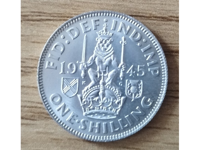 I31 1 siling Velika Britanija 1945 srebrnjak 5,66g