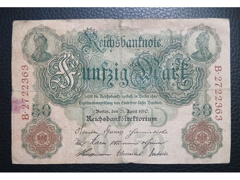 50 maraka (Zwanzig Mark) Nemačka 1910 god.