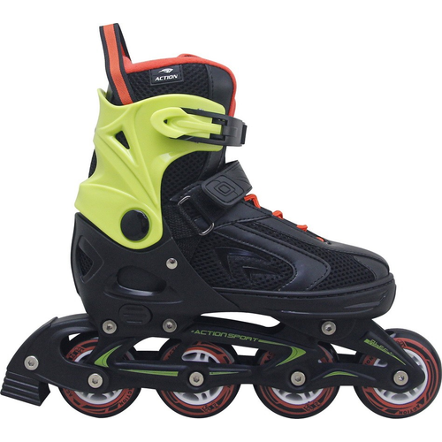 Roleri S (33-36) Crno Neon Zeleni ALU ABEC-5 PU TOČKIĆI