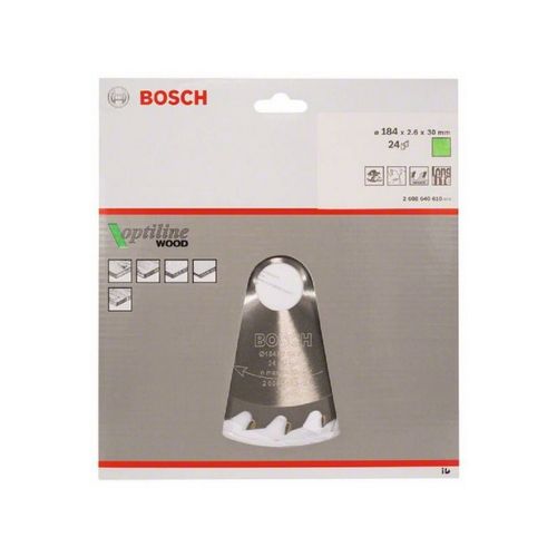 BOSCH List kružne testere Optiline Wood 184 x 30 x 2.6 mm, 24 zuba