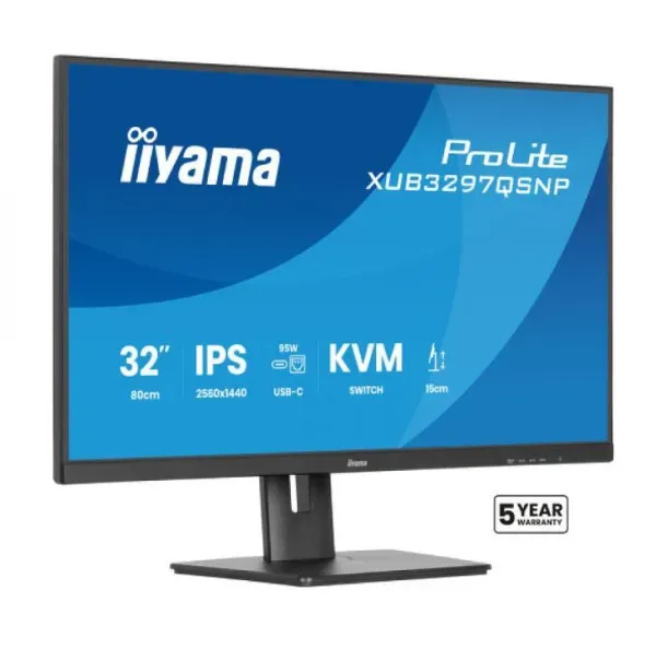iiyama Monitor 31.5" Iiyama XUB3297QSNP-B1 IPS 2560x1440/100Hz/1ms/HDMI/DP/4xUSB