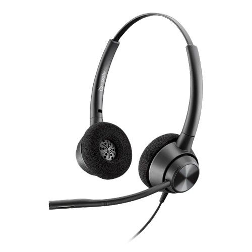 HP Poly 77T26AA#DA85 HP Poly EncorePro 320 with Quick Disconnect Binaural Headset TAA, with DA 85 USB adapter Black, 2yw