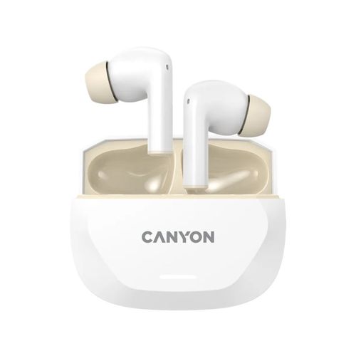 CANYON Slušalice HEXAGON 7 TWS ANC+ENC Wireless Charge White Beige