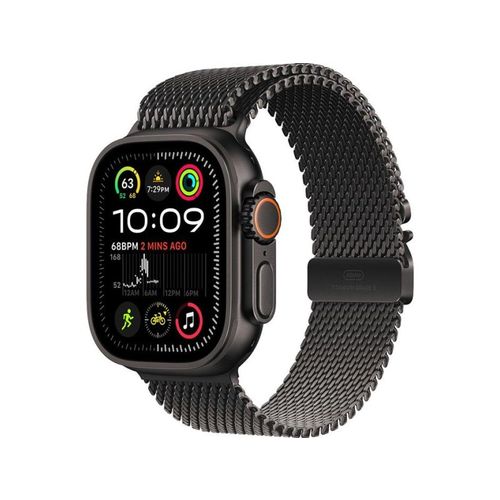 APPLE Watch Ultra2 v2 Cellular 49mm Crni Titanijumski Kućište sa Crnim Titanijumskim Milanese Loop - M (mx5u3se/a)
