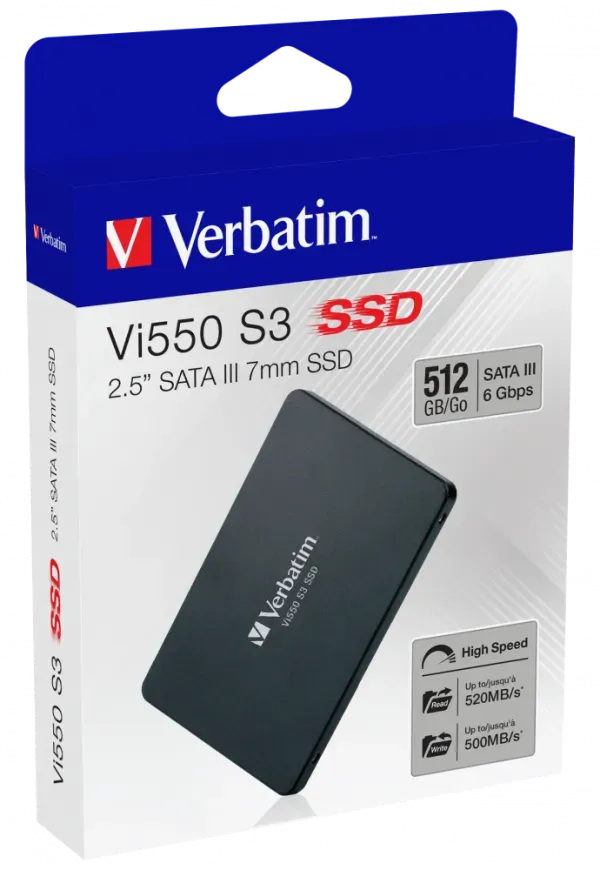 SSD 2.5" SATA Verbatim Vi550 S3 512GB 520MB/s 500MB/s