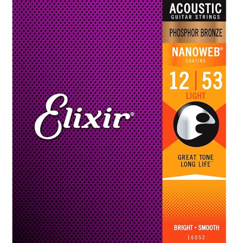Žice za akustičnu gitaru Elixir 12-53 Light Phosphor Bronze Nanoweb 16052
