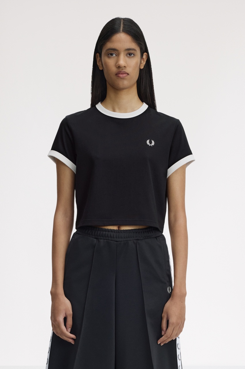 FRED PERRY CROPPED MAJICA BLK