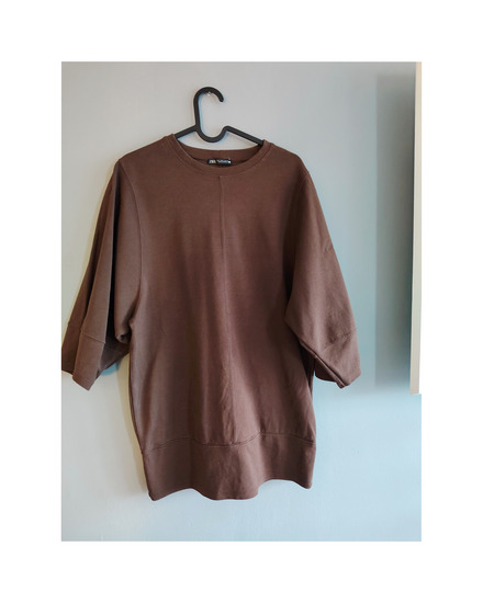 Zara interlook cokoladna oversize duks