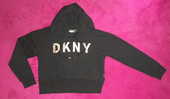 DKNY crni duks kapuljaca bronzani logo S/M%