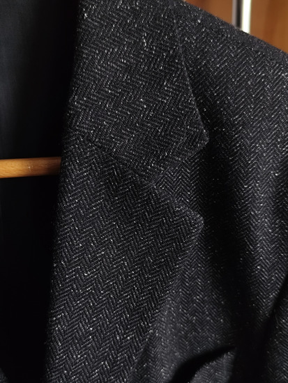 SUPER RETKO sako CRNA riblja kost vuna svila