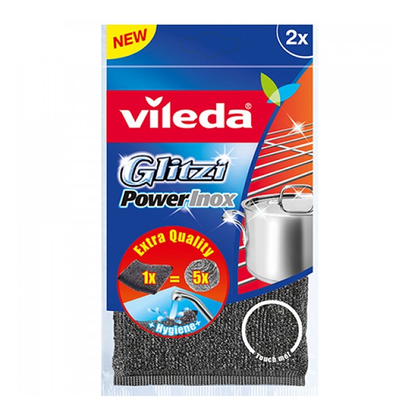Žica/sunđer za posuđe INOX GLITZI POWER 2/1 Vileda 141656