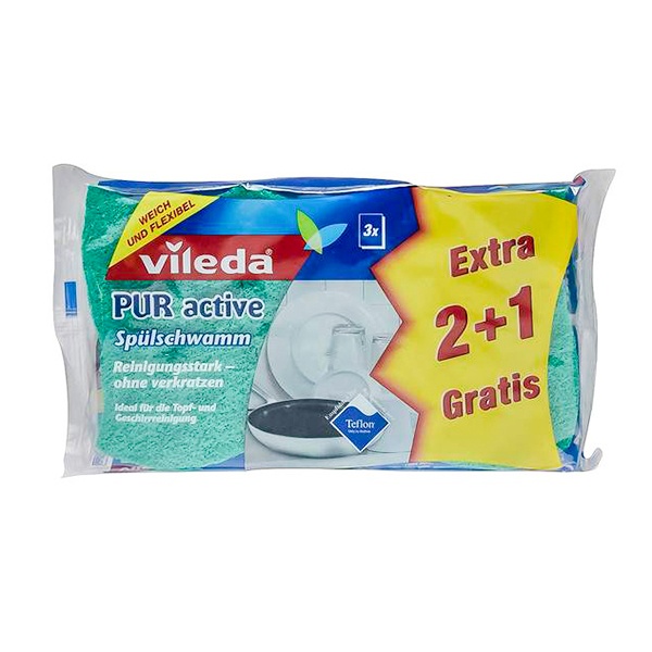 Sunđer za osetljivo posuđe PURACTIVE 2/1+1 Vileda 735401