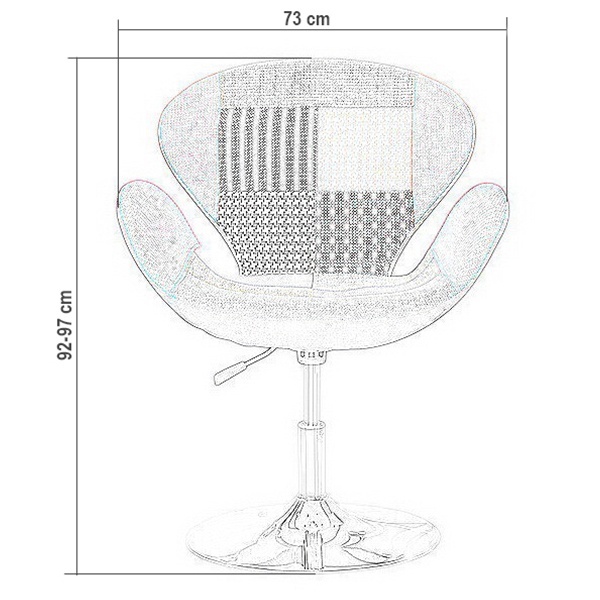 Klub stolica E-07 Patchwork FA0078