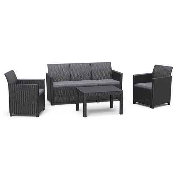 Baštenska garnitura Claire 3 seater grafit siva Curver CU 252698