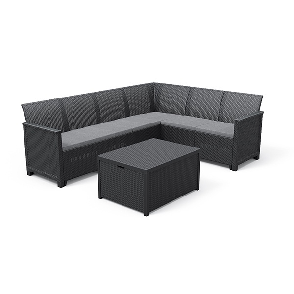 Baštenski set Elodie 6 Seater sa box stolom grafit CU 249596