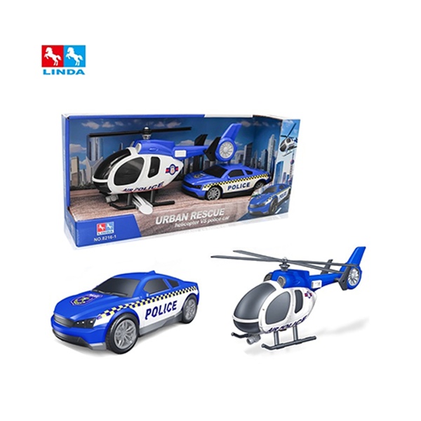 Set policijski auto i helikopter 39,5x11x17,5cm 170827