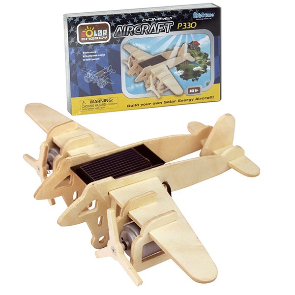 3D drvene solarne puzzle avion 64-753000