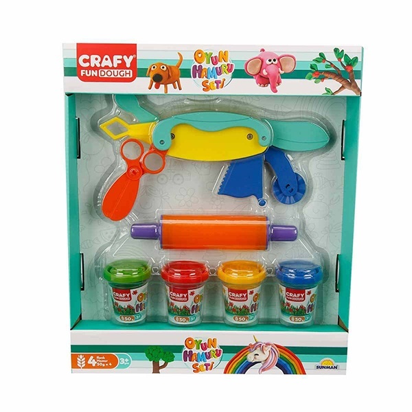 Edukativni set plastelin alat set 4 boje Crafy Fun Dough 028049