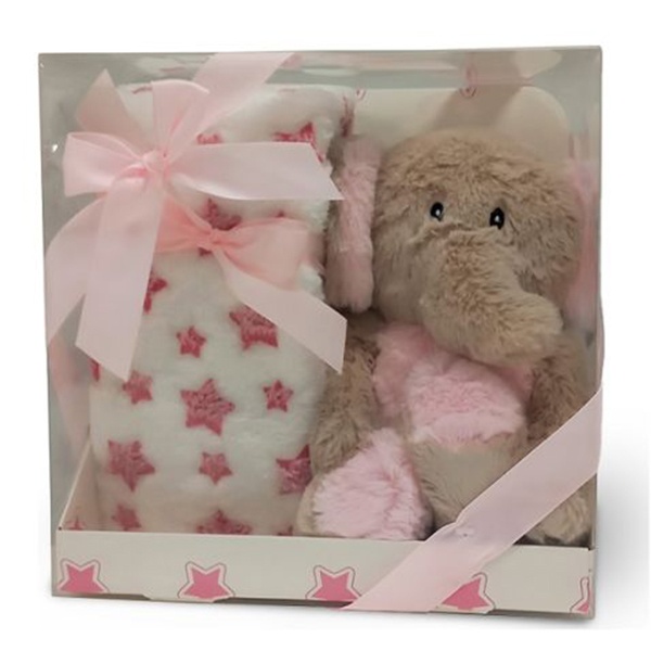 Set igračka i ćebence Elephant Pink BBO 20T0149-2ELEPI