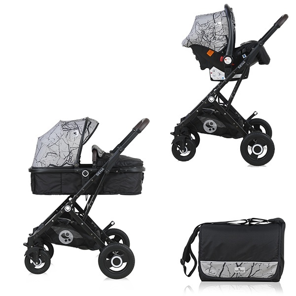 Kolica za bebe set Sena Grey Marble Lorelli 10021612113